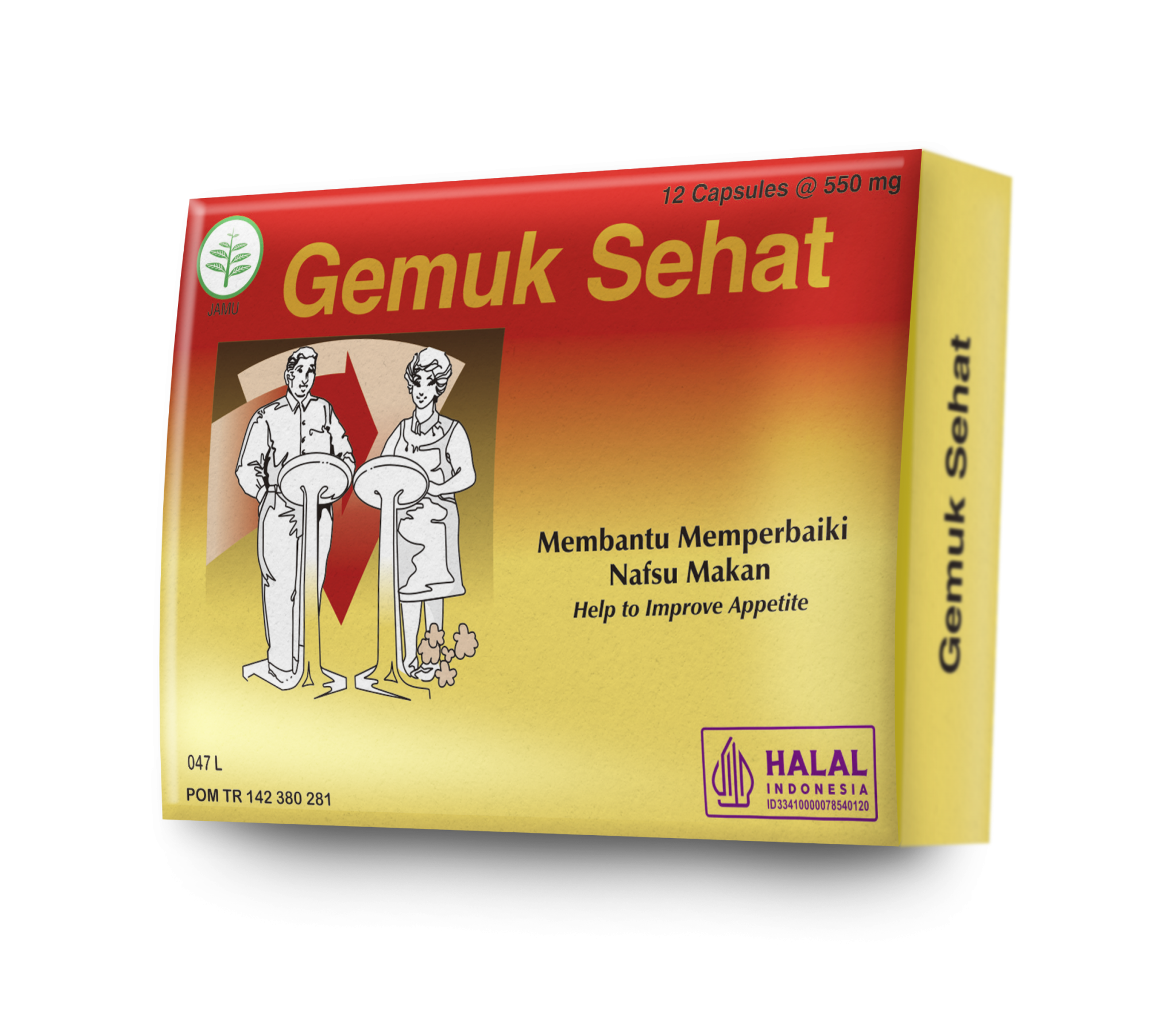 Gemuk Sehat 12 Kapsul || POM TR 142380281 — PT Industri Jamu Borobudur